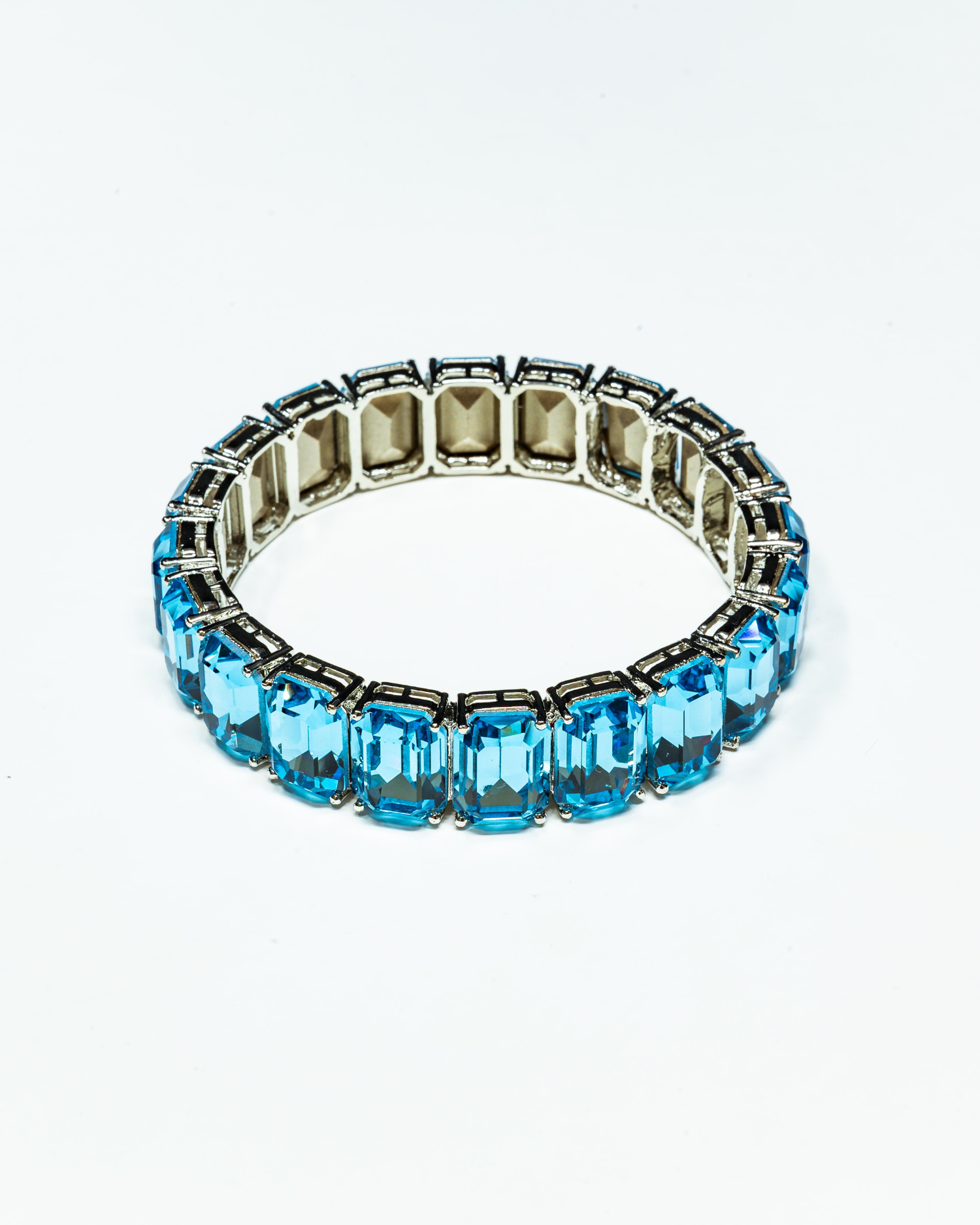 Turquoise Blue Square Stone Crystal Bracelet